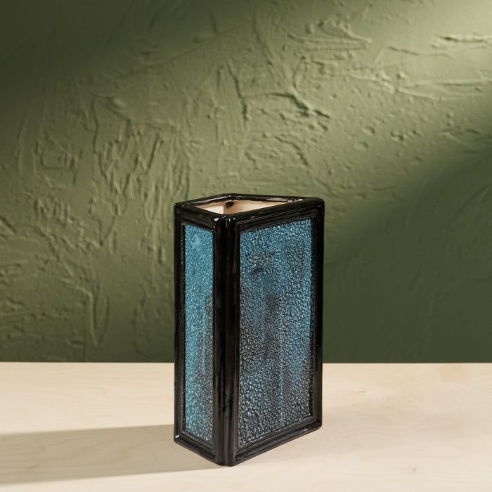 'Window' Series W1 Glazed Ceramic Sculpture in Black and Blue by Eunsol ...